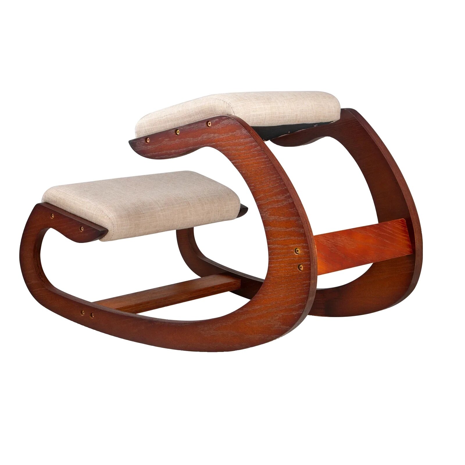 Scaun ergonomic de genunchi, lemn/PVC, 5cm, suporta 100kg, 84x53x56 cm ...