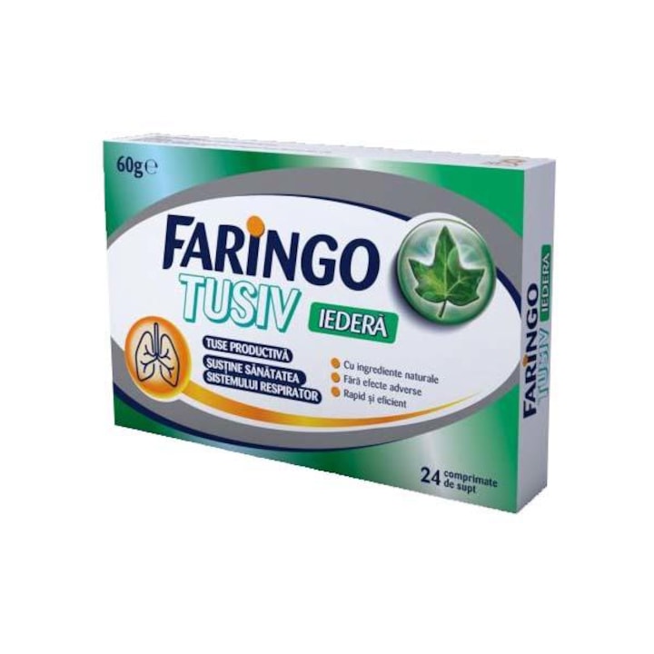 Faringo Tusiv cu Iedera 24 comprimate Terapia - eMAG.ro