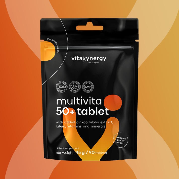 VITAXYNERGY Multivita 50+ cu 90 Tablete Multivitamine pentru Adulti 50 ...