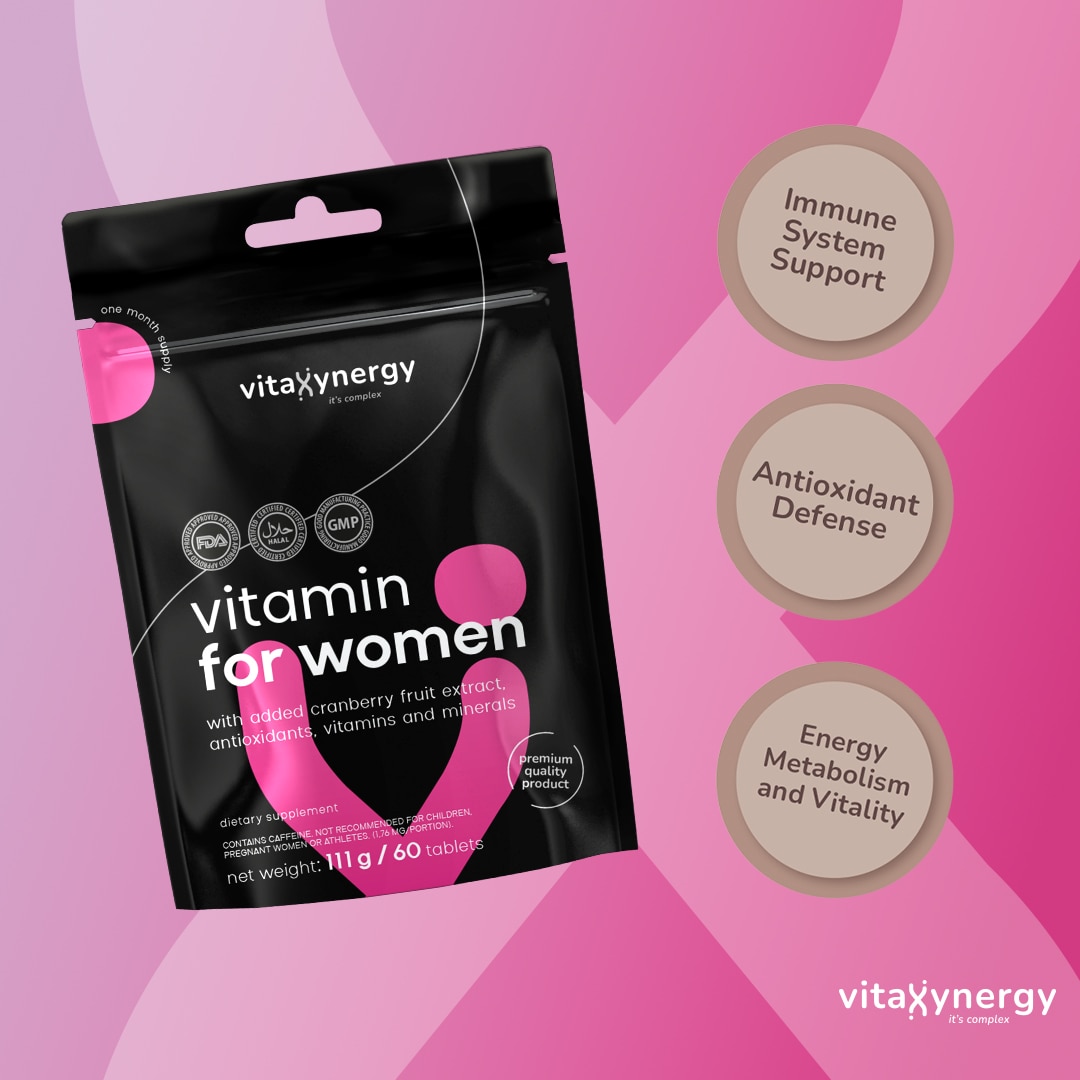 VITAXYNERGY Vitamin for Women - 60 Tablete Multivitamine pentru Femei Energie, Sanatate ...