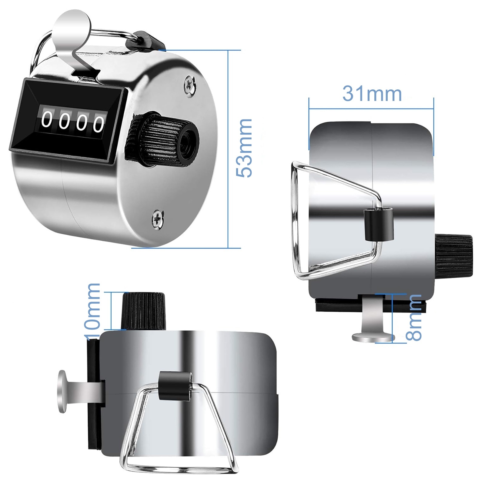 Set de 2 Contor mecanic din metal, Axroad Mall, Afisaj cu 4 cifre ...