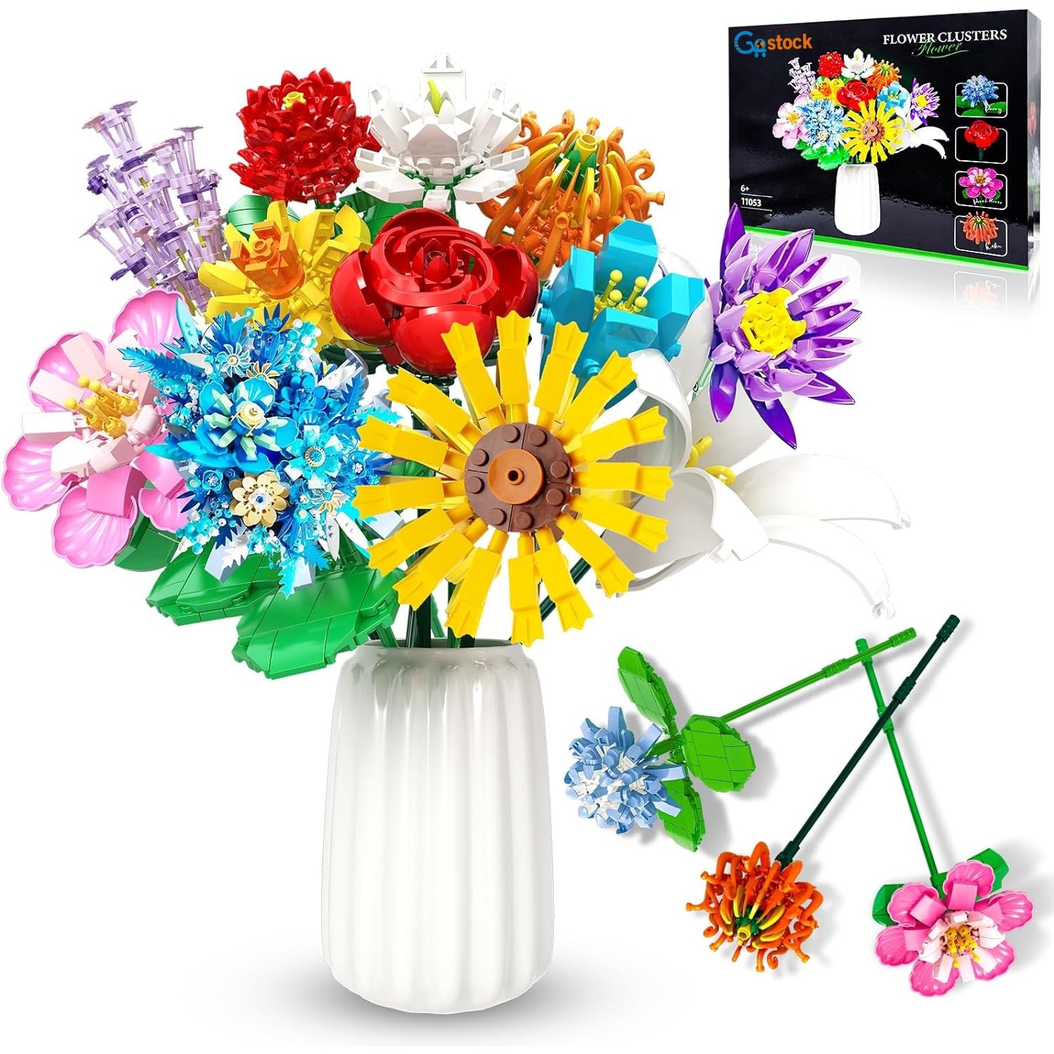 Set de blocuri de constructie buchet, GOSTOCK®, Fara vaza, Obiecte si ...