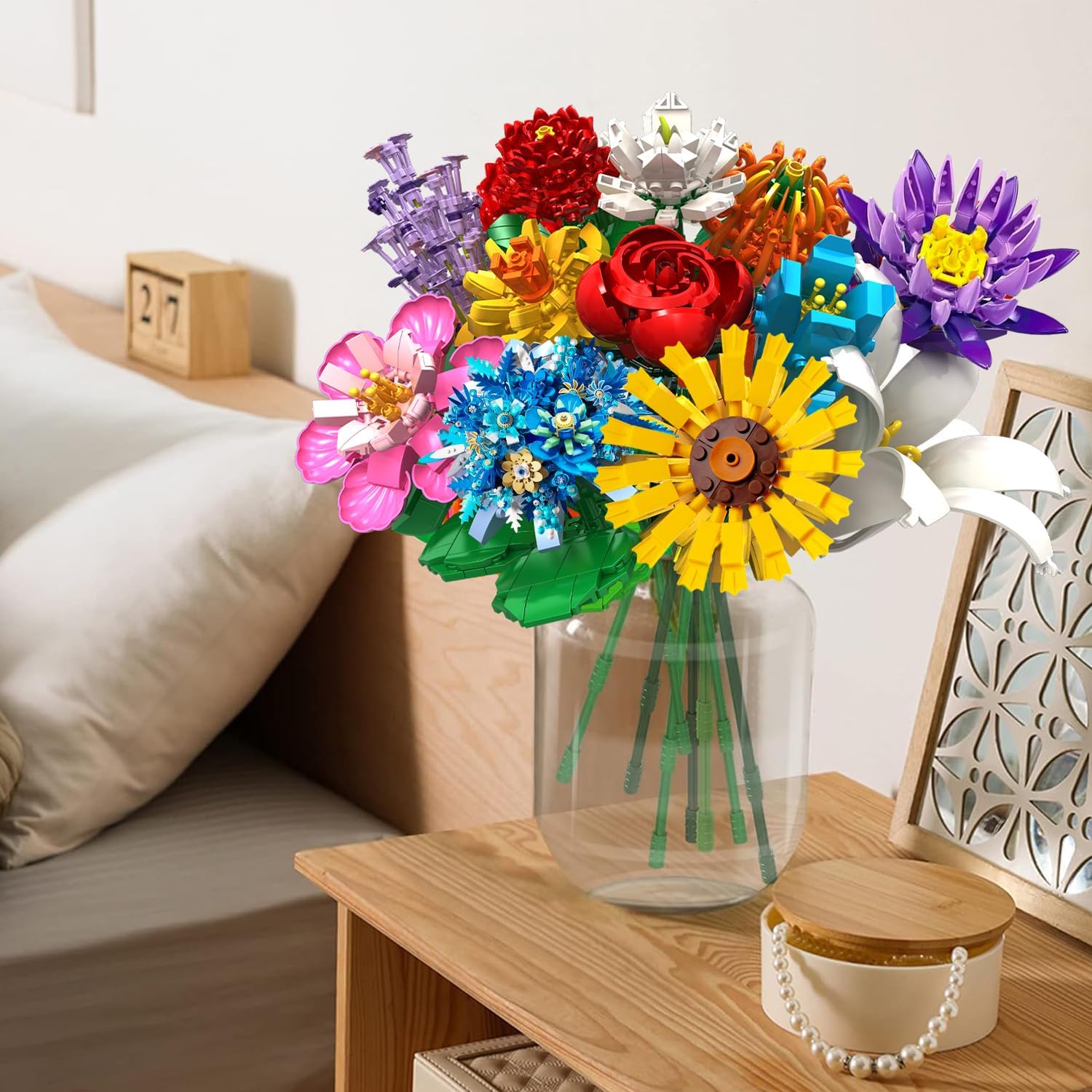 Set de blocuri de constructie buchet, GOSTOCK®, Fara vaza, Obiecte si ...