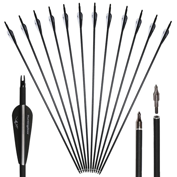Sageti carbon, 32 inch, set 12 buc, negre - eMAG.ro