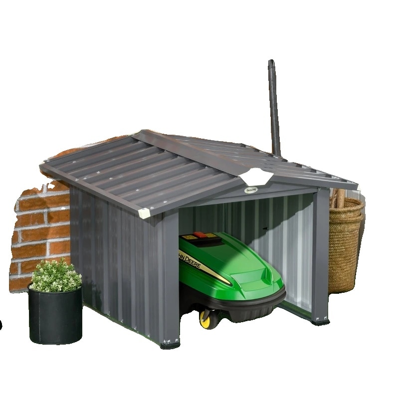Garaj pentru masina de tuns iarba, Otel, 88x89x63cm, gri - eMAG.ro