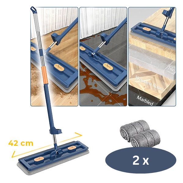 Set Mop vertical + 2 Rezerve, Mormark, 42 x 12 cm, Albastru - eMAG.ro