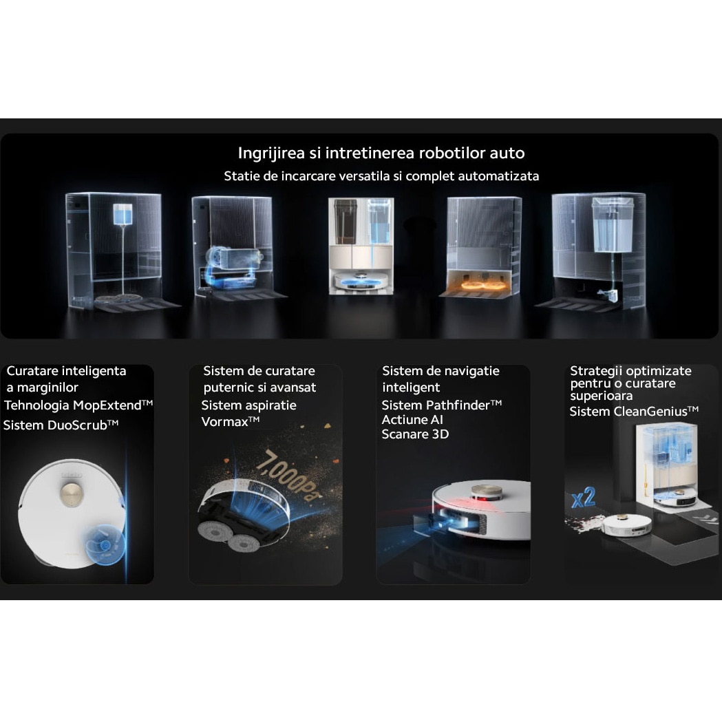 Robot de aspirare Dreame L20Ultra RLX41CE-1, LDS, mop rotativ, statie automata rezervor apa 4,5l ...