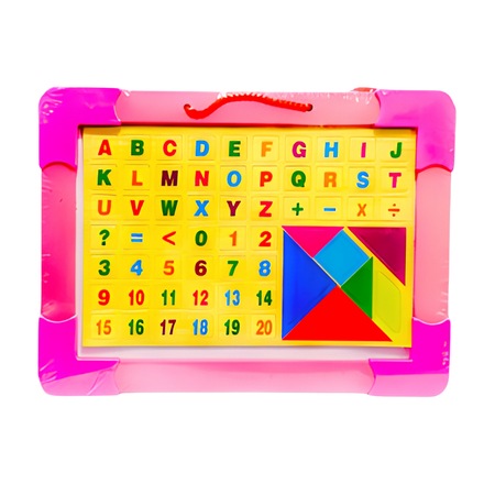 Tablita educativa magnetica Montessori 2 fete cu alfabet, cifre, semne ...