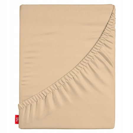 Cearsaf de pat cu elastic pentru saltea 140x200 cm bej inchis, Softimi ...