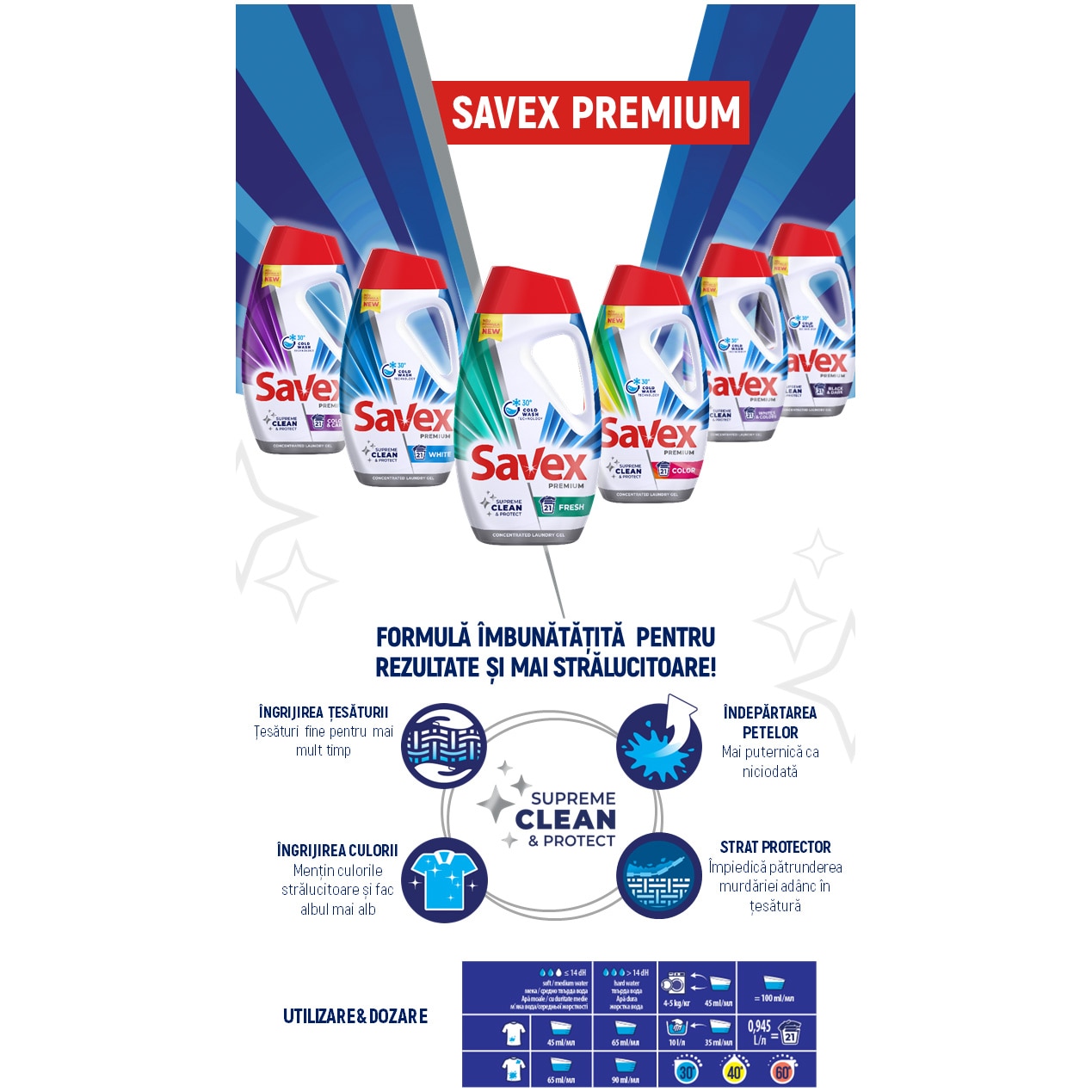 Detergent Lichid SAVEX PREMIUM FRESH, 60 spalari, 2.7 L - eMAG.ro