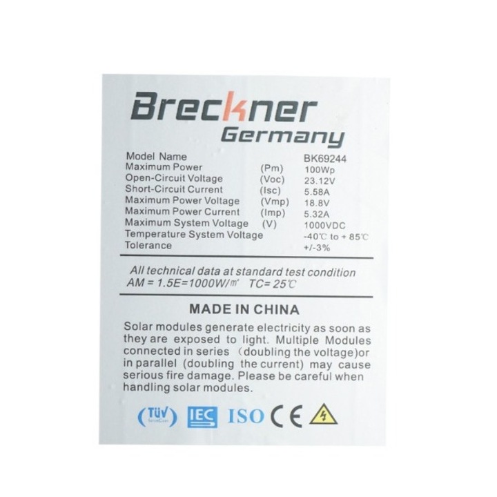 Panou solar 50W fotovoltaic, monocristalin, 400x670x25mm - eMAG.ro