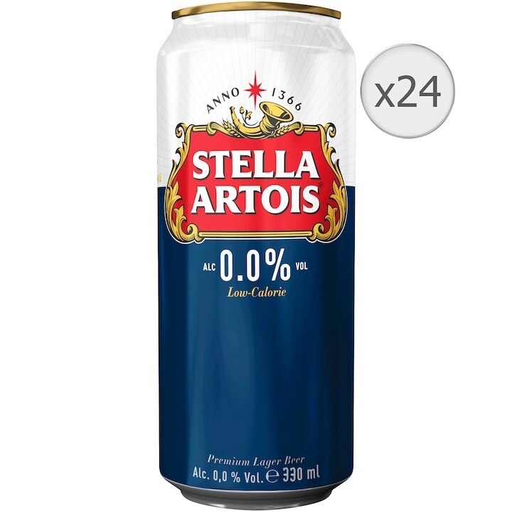 Bere fara alcool Stella Artois 0.0%, Doza, 24 x 0.5l - eMAG.ro