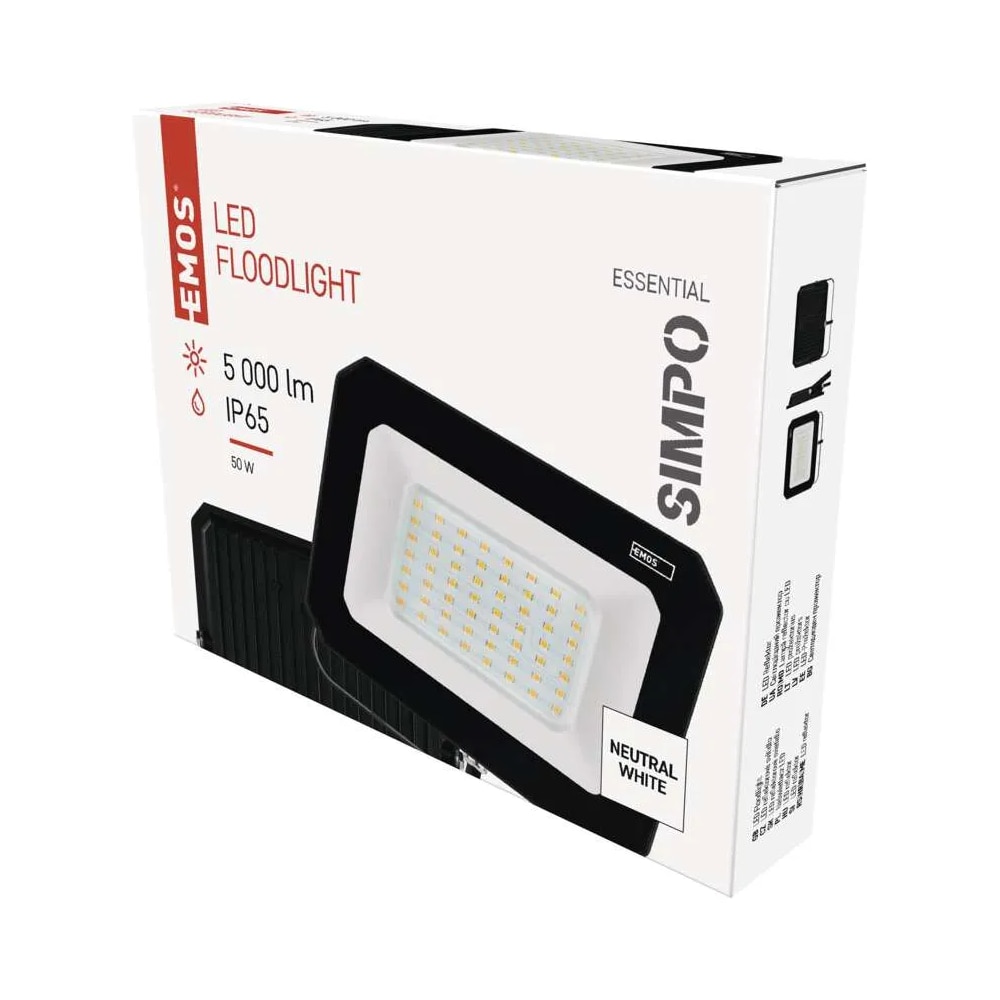 Proiector LED Emos Simpo, 50W, 5000 lm, temperatura lumina neutra ...