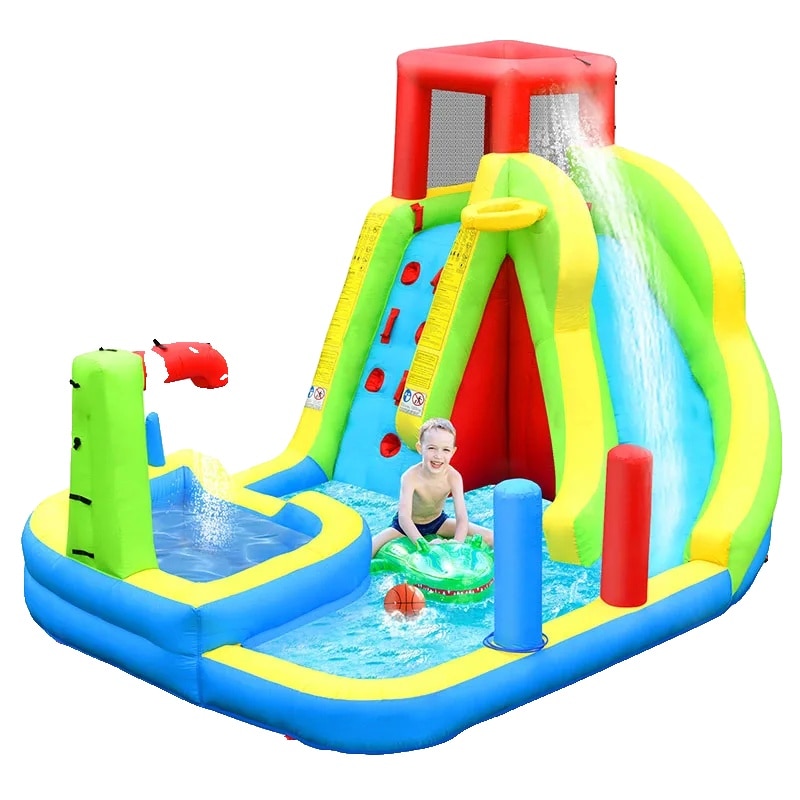 Castel Gonflabil cu Tobogan, Piscina si Perete de Catarare, Multicolor ...