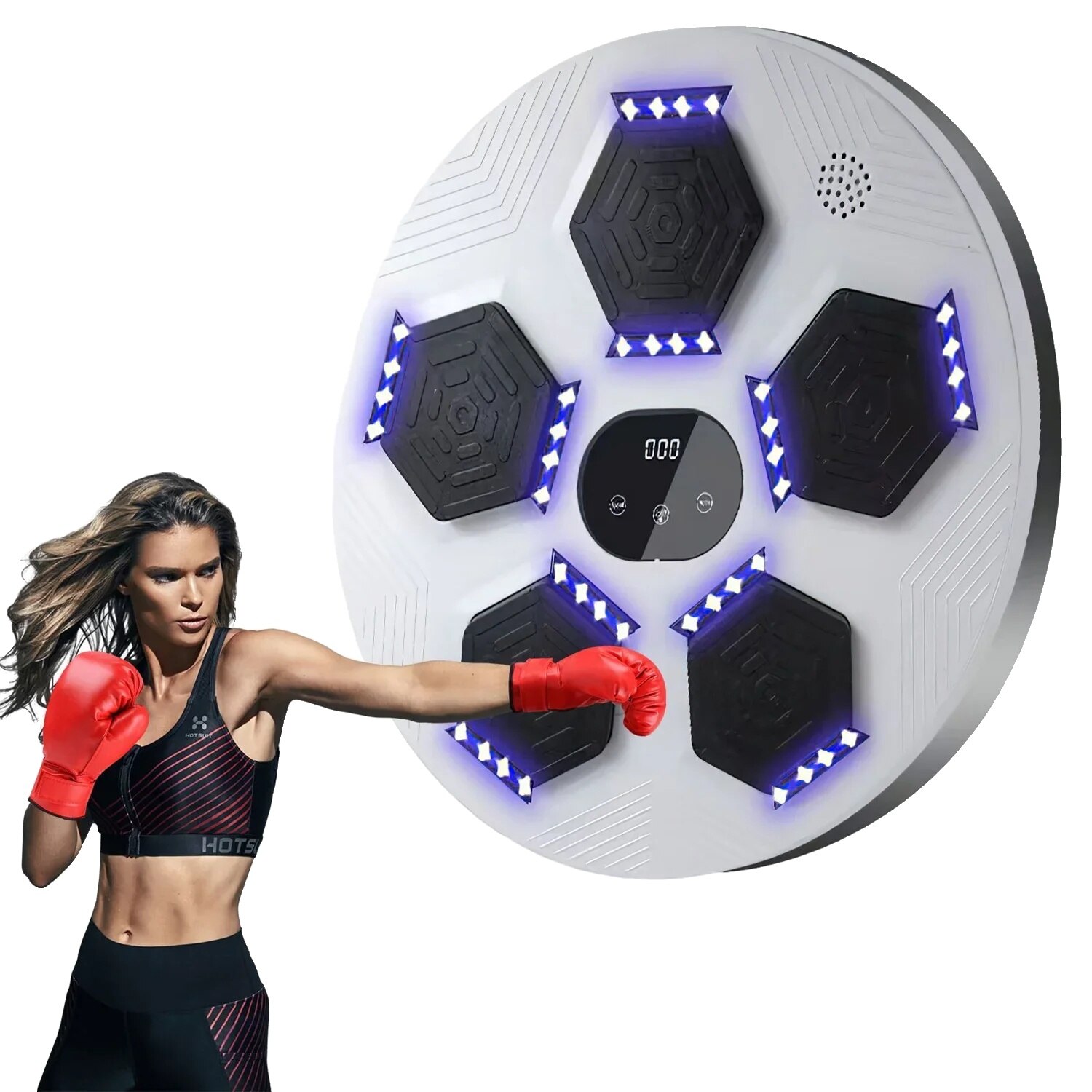 Tracker de box interactiv cu Bluetooth, PU, Alb, 40x40x6.5cm - eMAG.ro
