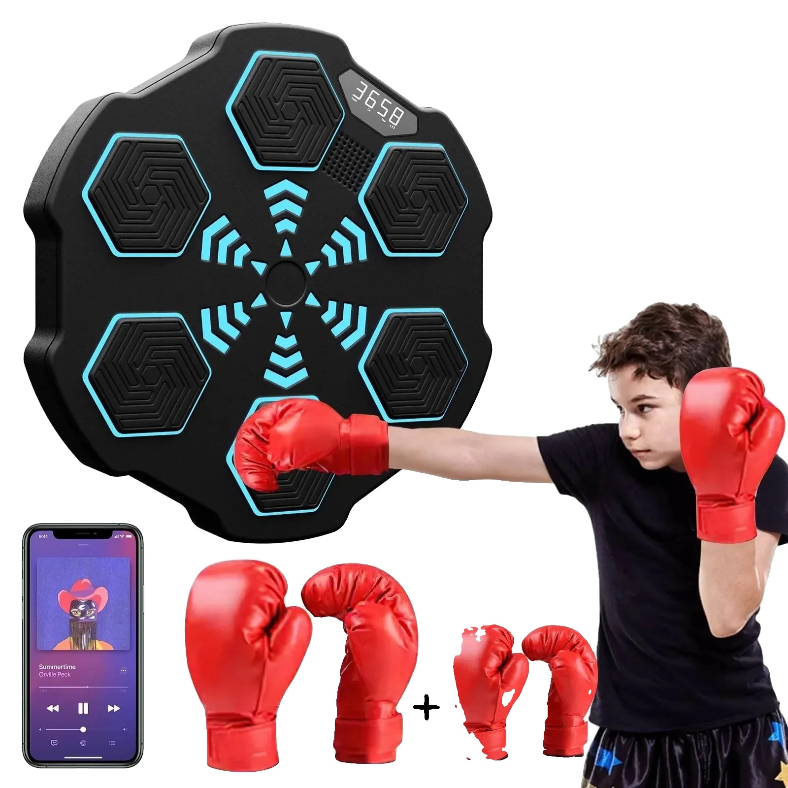 Masina de box inteligenta, LED, Bluetooth, set - eMAG.ro