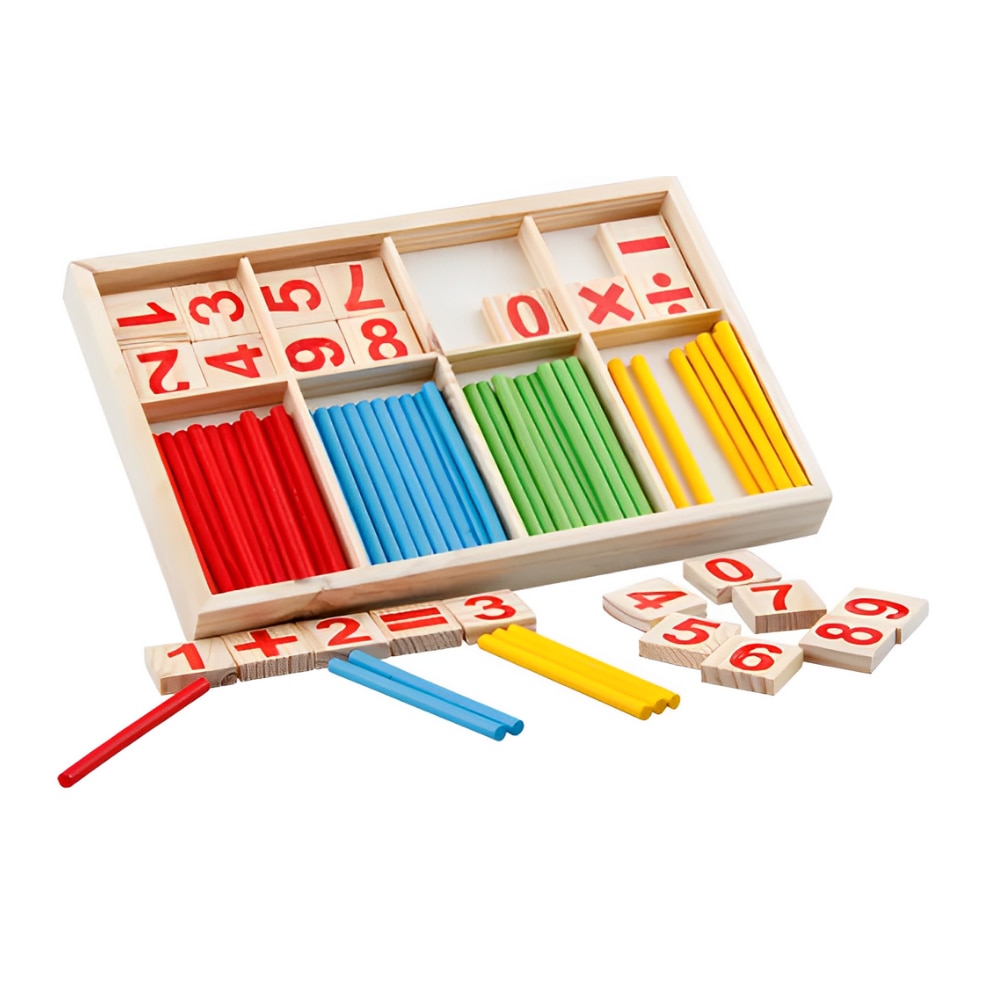 Joc educativ Montessori matematic cu bete, numere si semne de calcul ...