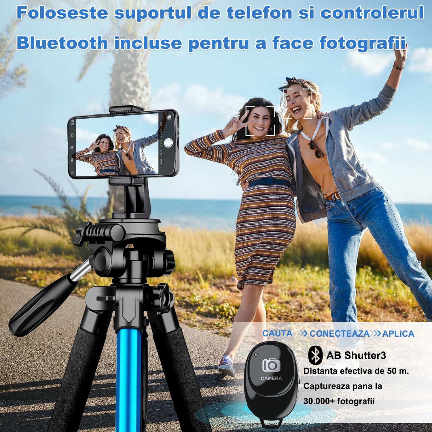 Trepied Foto Telescopic Reglabil, BYONDSELF®, Ajustare de Nivel 4, 50 ...