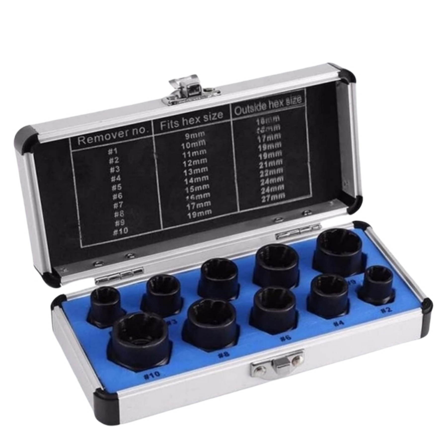 Set 10 bucati extractor de suruburi, MOSMAOO®, Metal, 9mm/17mm/19mm ...