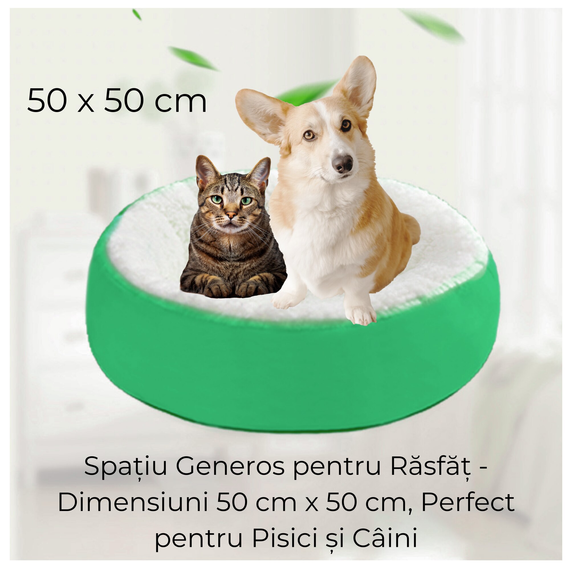 Culcus spatios moale tip pat rotund confortabil din plus pentru pisici ...