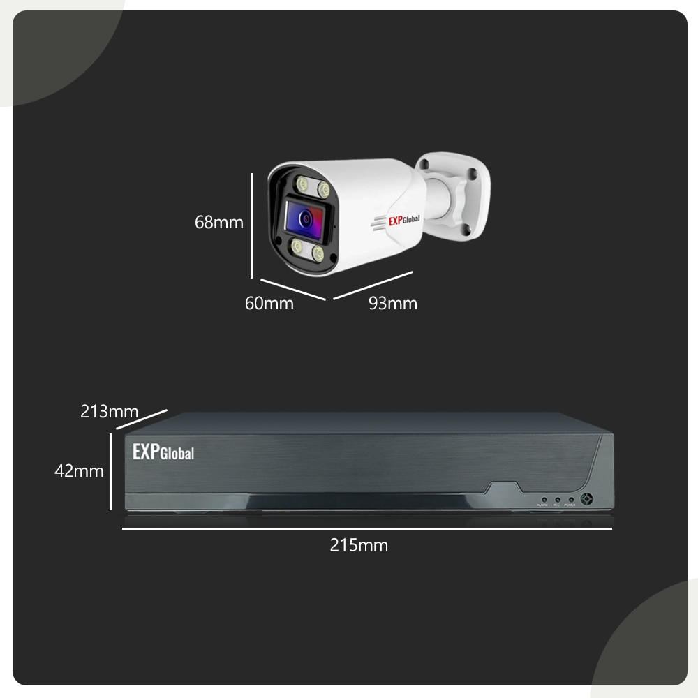 Kit Supraveghere Video, EXPGlobal，4 Camere 5MP Full Color, Viziune ...