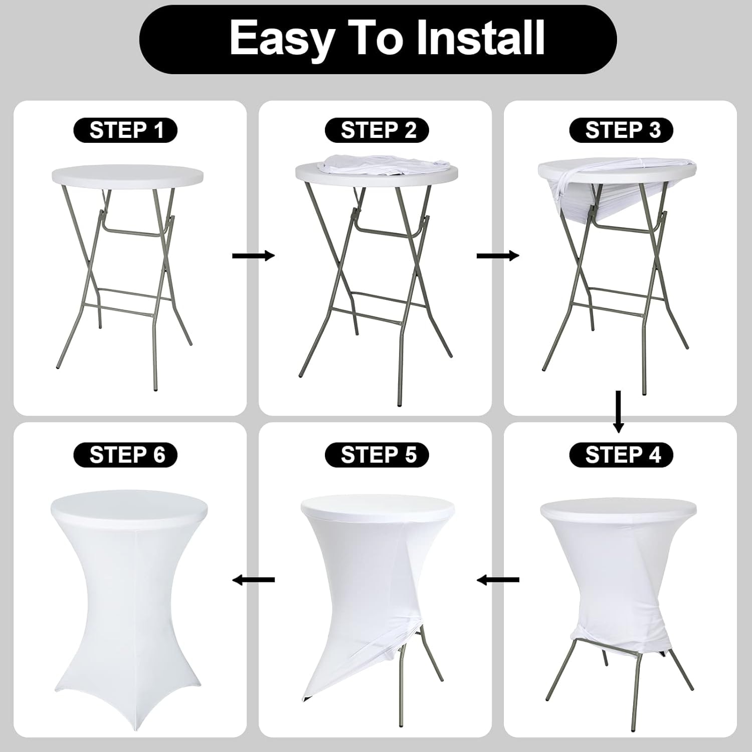 Husa masa evenimente, NEVERMORE, husa elastica, pentru masa cocktail ...