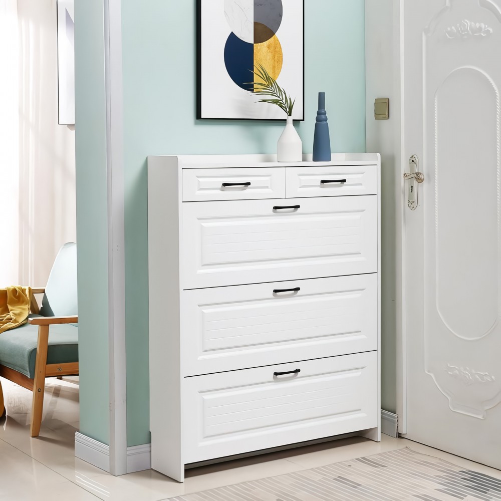 Pantofar H90 MDF White 90x24x120cm - eMAG.ro