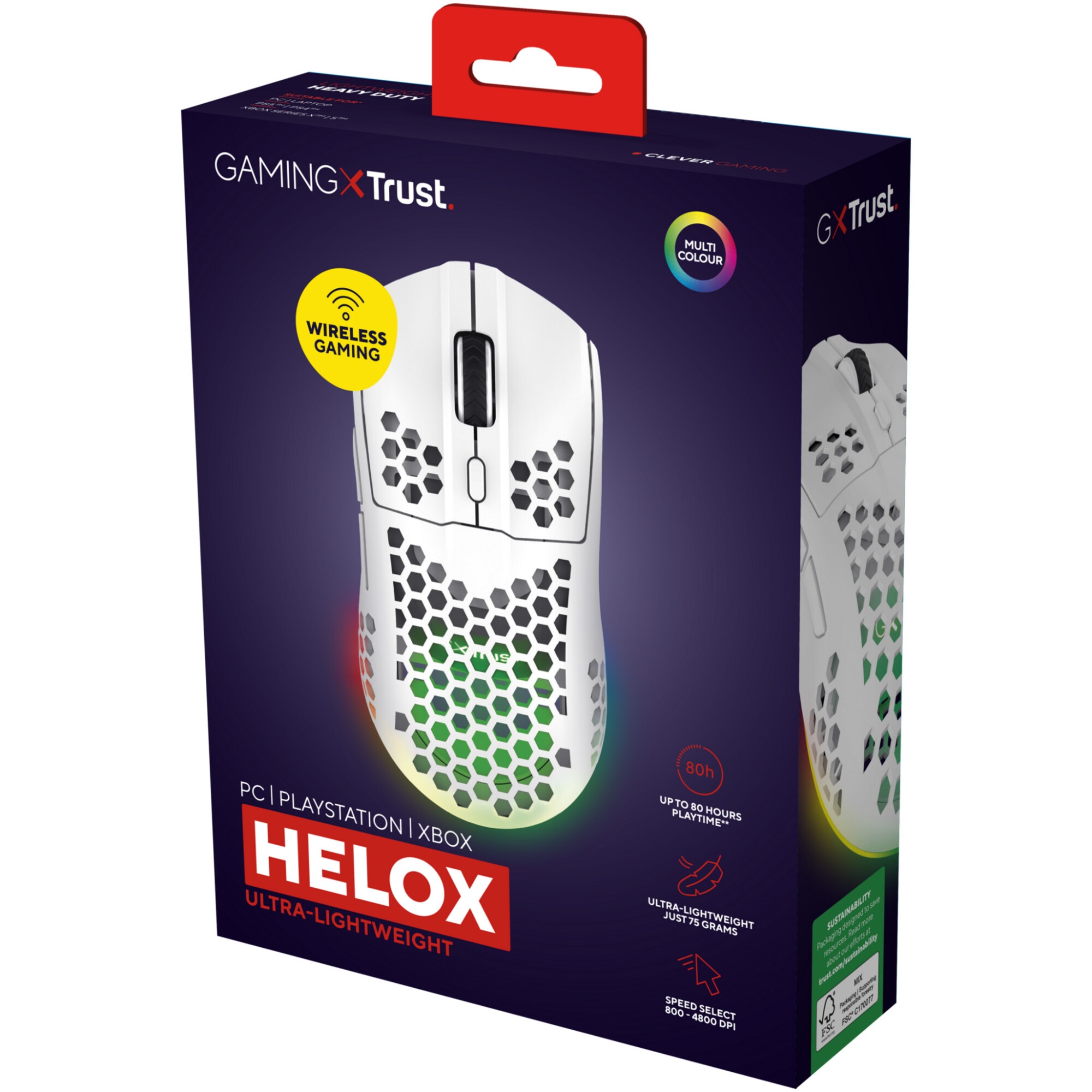 Mouse Gaming Wireless Trust GXT929W HELOX, DPI reglabil (800-4800), Alb ...