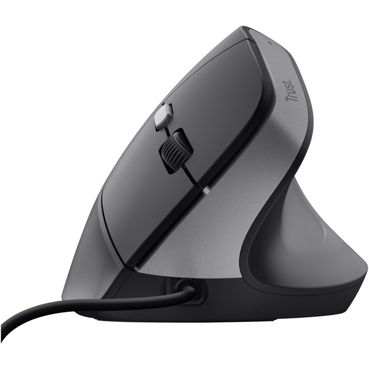 Mouse cu fir Ergonomic Trust Bayo V2, silent click, 800-2400 DPI, cablu ...