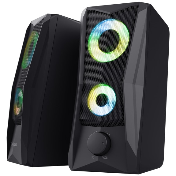 Set Boxe Gaming 2.0 Trust GXT606B JAVV, 12W, Iluminare RGB, Negru - eMAG.ro
