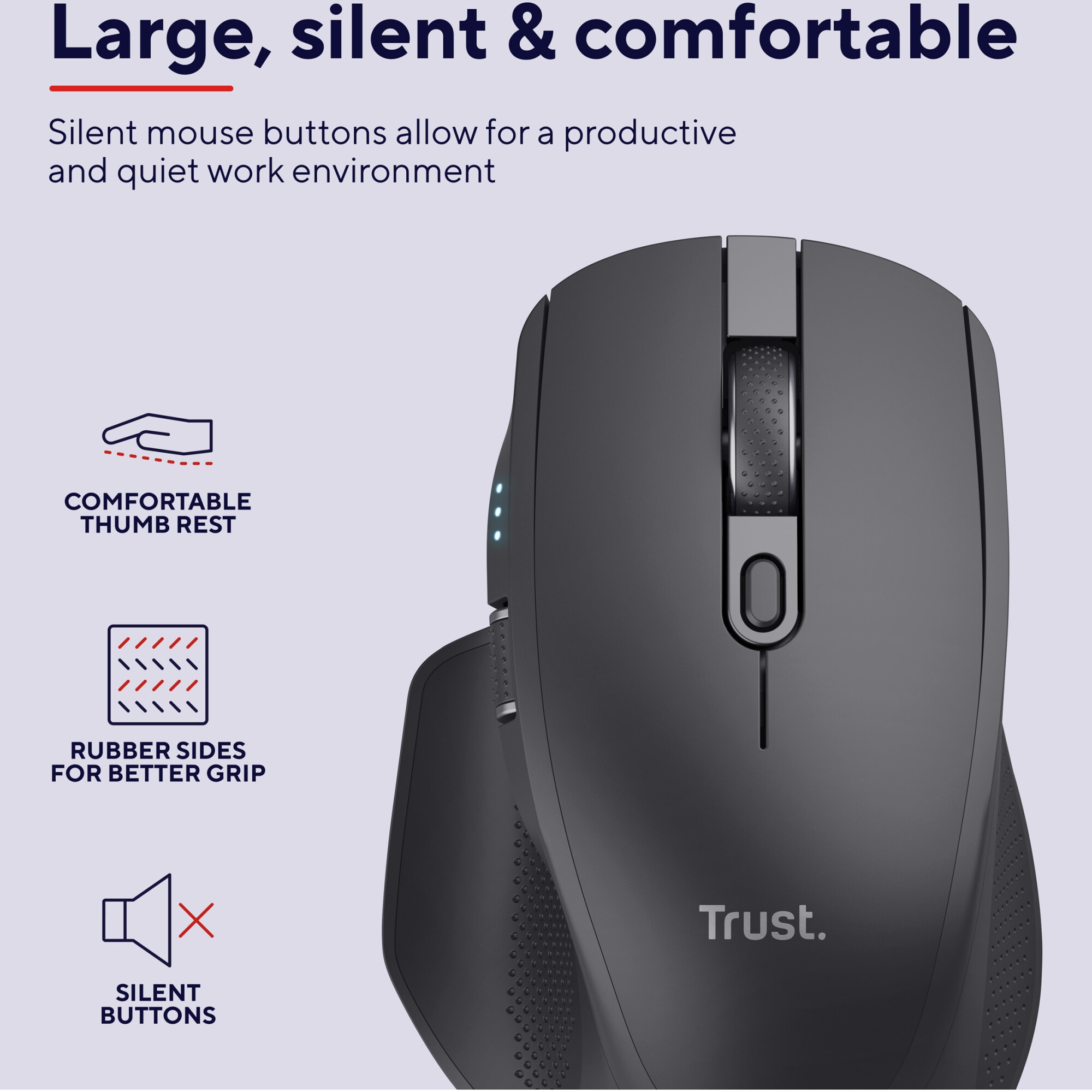 Mouse Wireless Trust OZAA+, Multi-Device, silentios, compact, Bluetooth ...