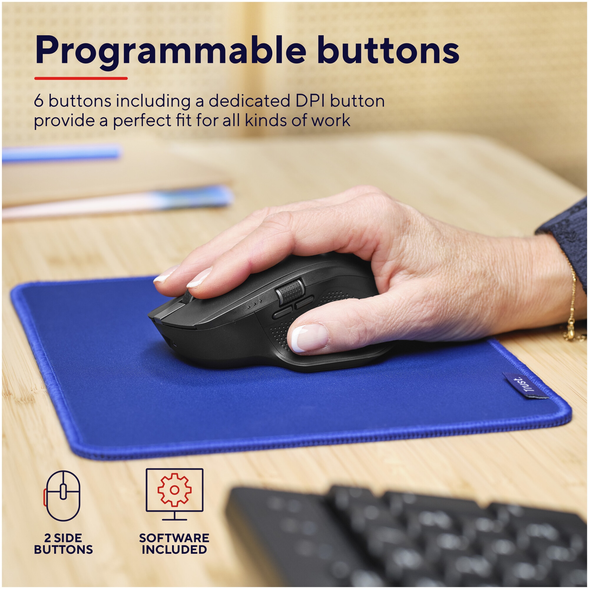 Mouse Wireless Trust OZAA+, Multi-Device, silentios, compact, Bluetooth ...