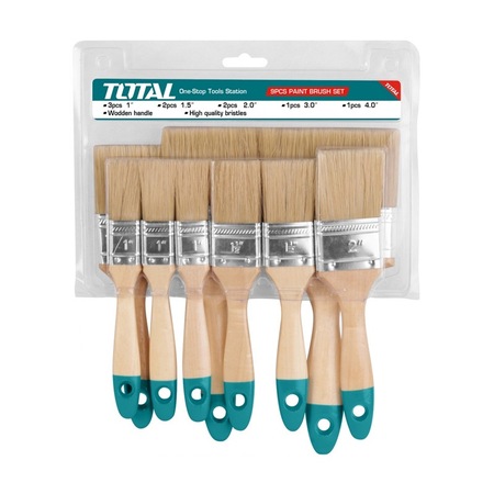 Set 9 pensule pentru vopsit Total, maner lemn - eMAG.ro