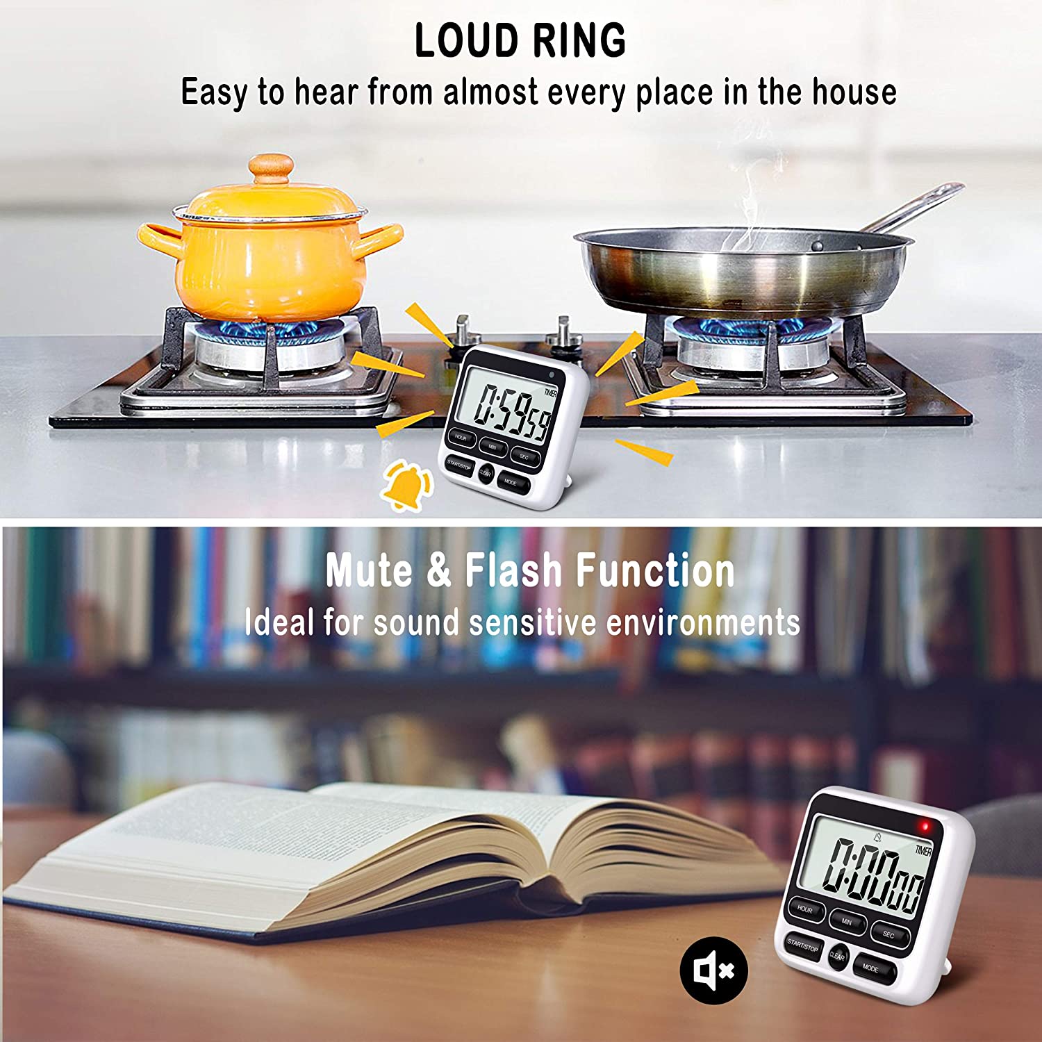 Digitális időzítő, QttvbTna, fehér - eMAG.hu