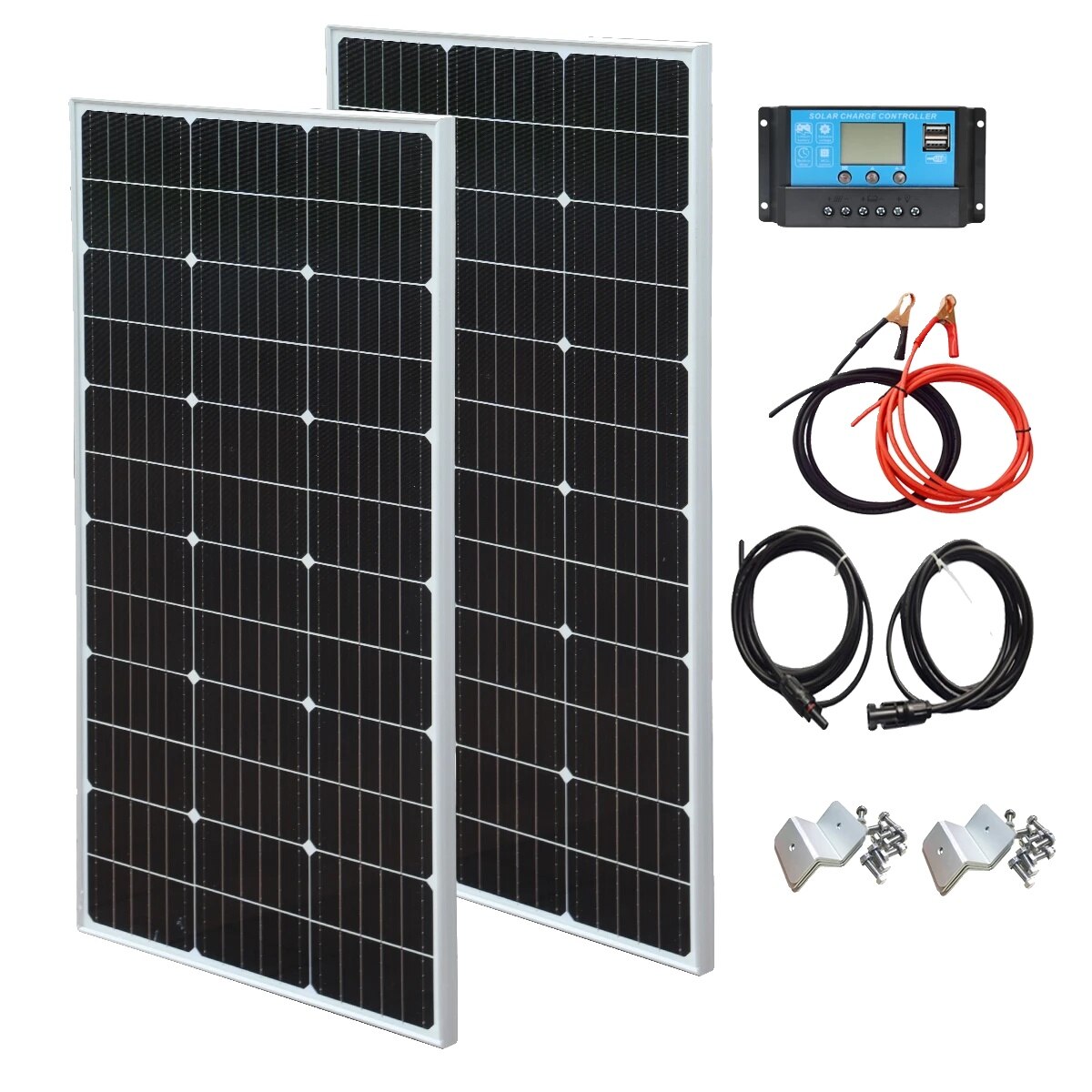 Kit panou solar, Flexibil, Monocristalin, 18V, 50W, Negru/Gri - eMAG.ro