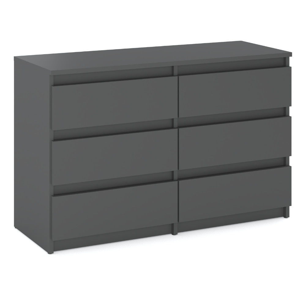Comoda cu 6 sertare, 100x71.5x33.5cm, Gri Mat - eMAG.ro