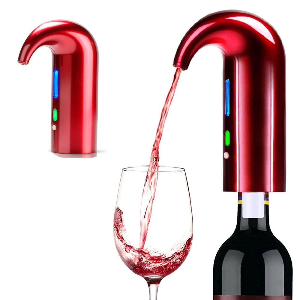 Aerator electric pentru vin Cozevdnt, Portabil, Incarcare USB, Rosu ...