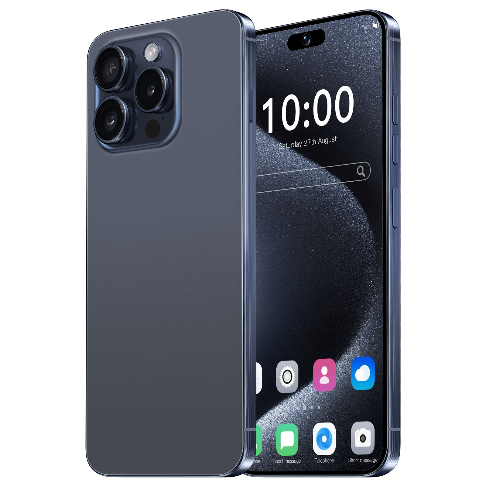 Мобилен телефон I15 Promax Blue, 5G, IPS 6.8", 12GB RAM, 512GB ROM ...