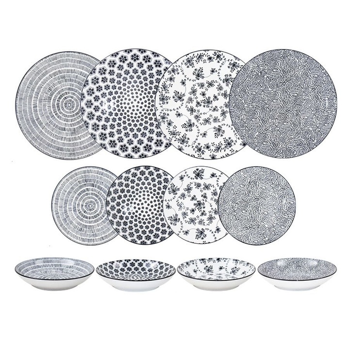 Set vesela Ibili Armonia, portelan, 12 piese, negru - eMAG.ro