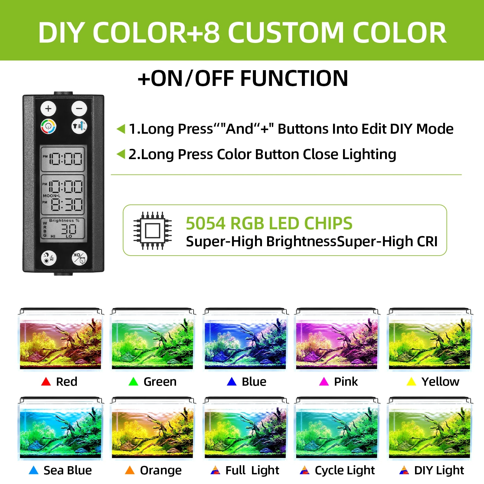 Lampa acvariu WALALLA, LED, 22W, 45cm, negru - eMAG.ro