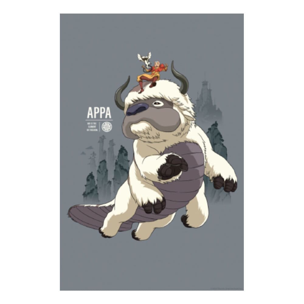 Poster Avatar The Last Airbender Art Print Appa & Aang Limited Edition ...