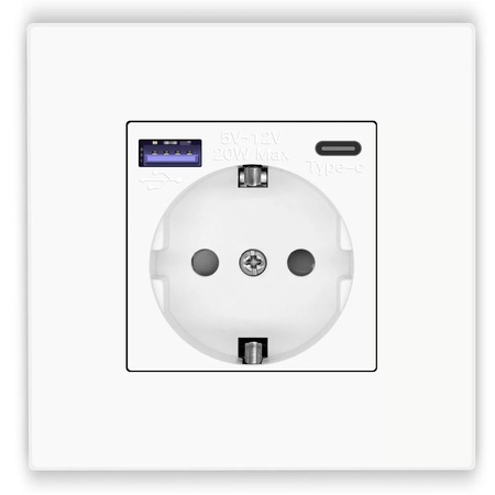 Conector TH Tech House, USB A+C, 20W, panou ABS, alb - eMAG.ro