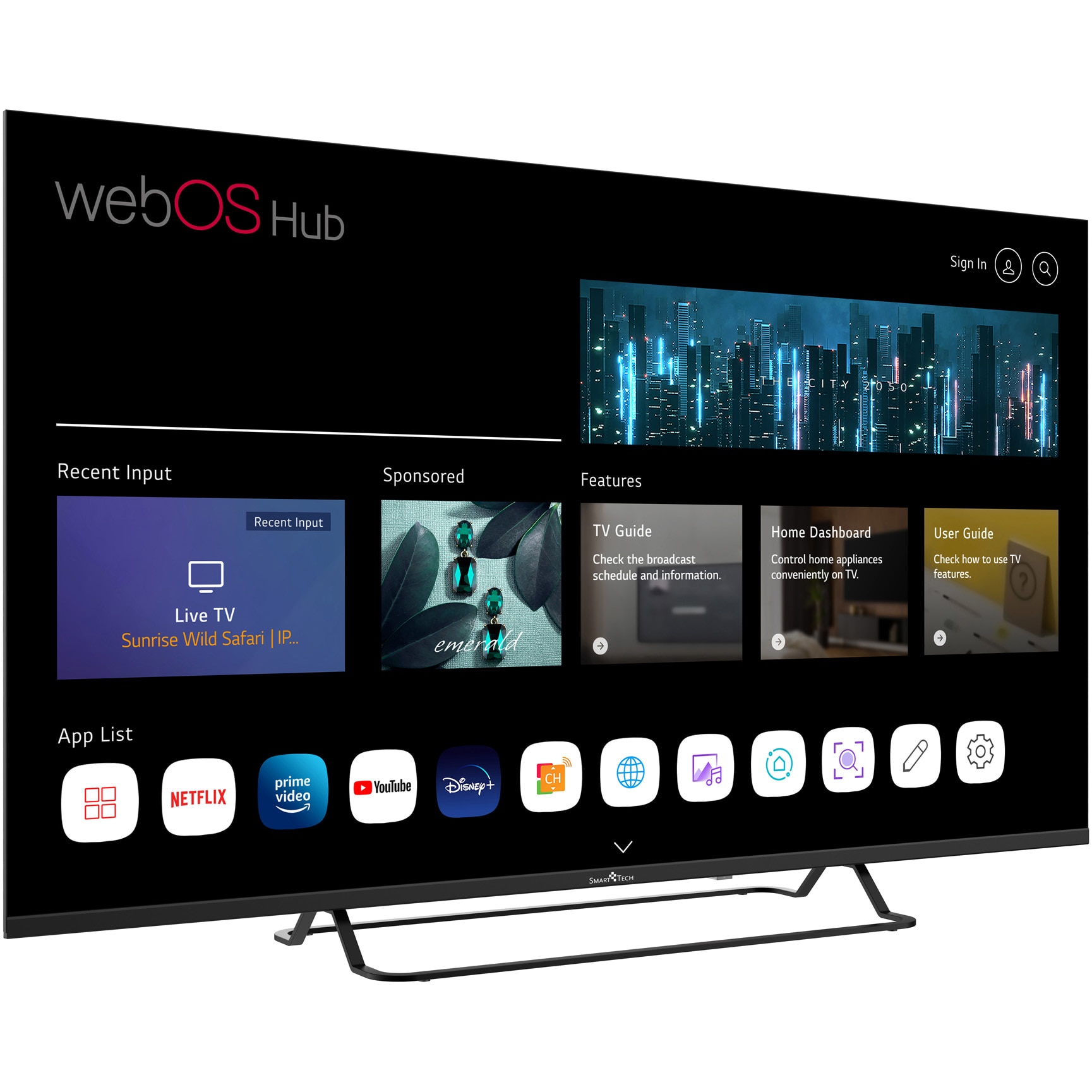 Televizor SmartTech LED 50UW02V, 126 cm, Smart WebOS, 4K Ultra HD ...