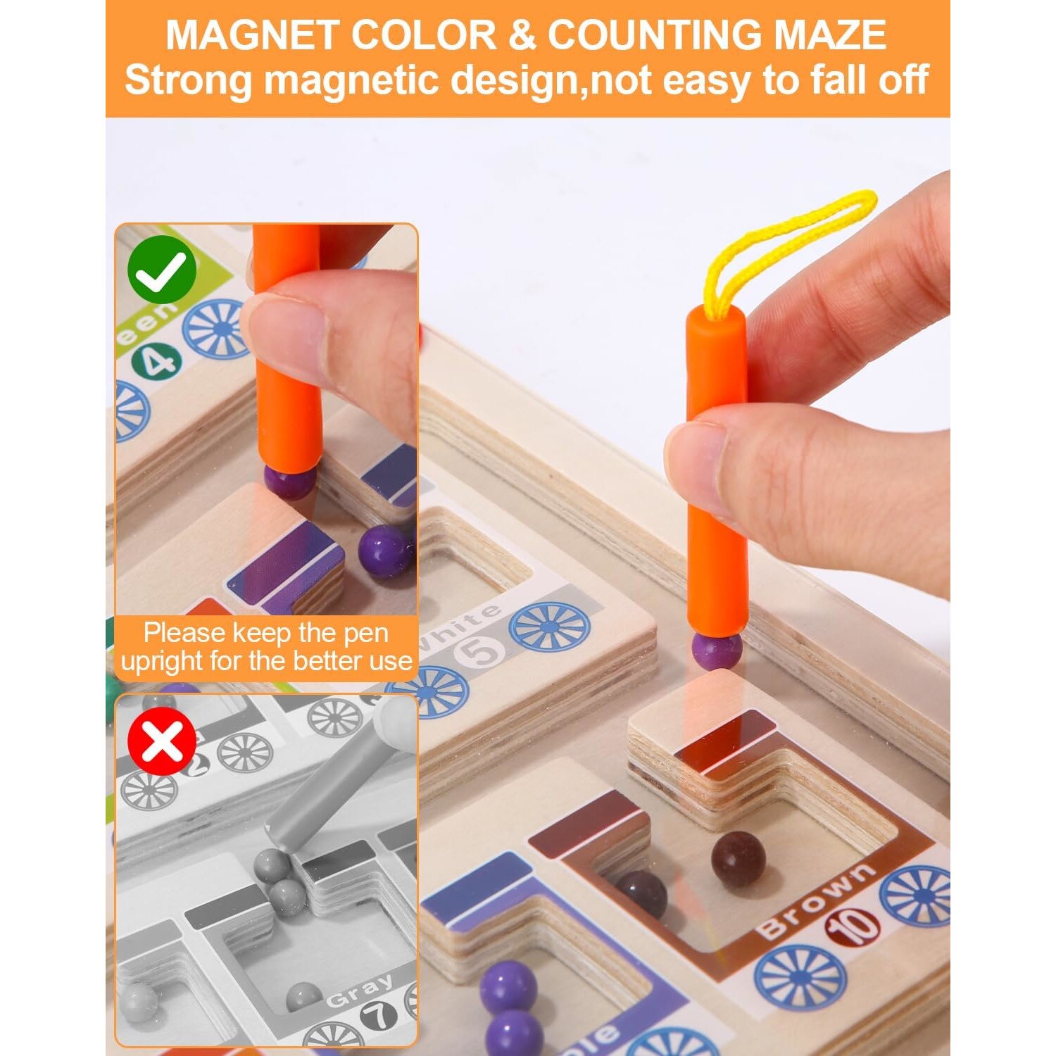 Joc Educativ Labirint Magnetic, Motorii Fine, Multicolor, 3-6 ani - eMAG.ro