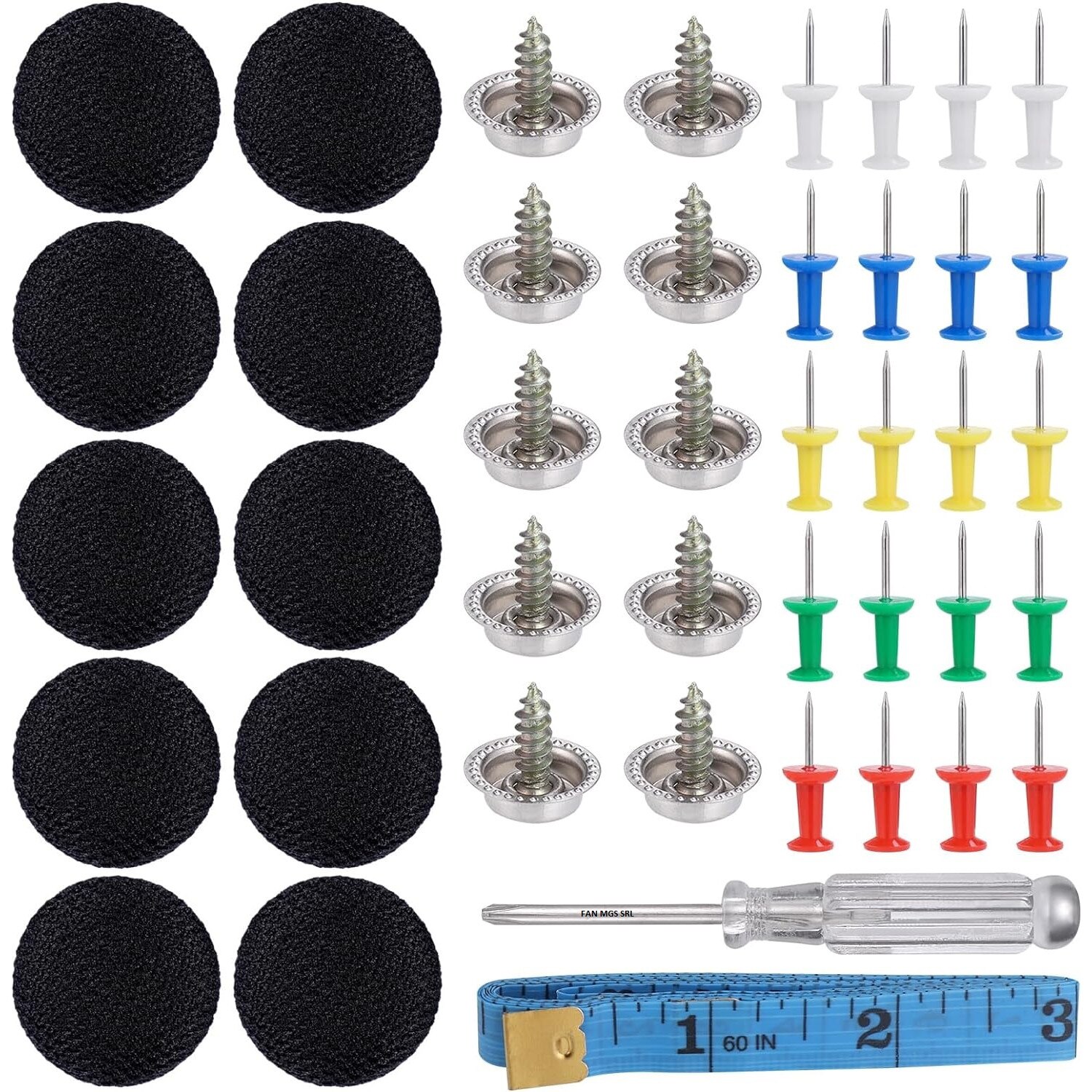Kit 65 nituri universale tip butoni pentru repararea plafonului auto ...