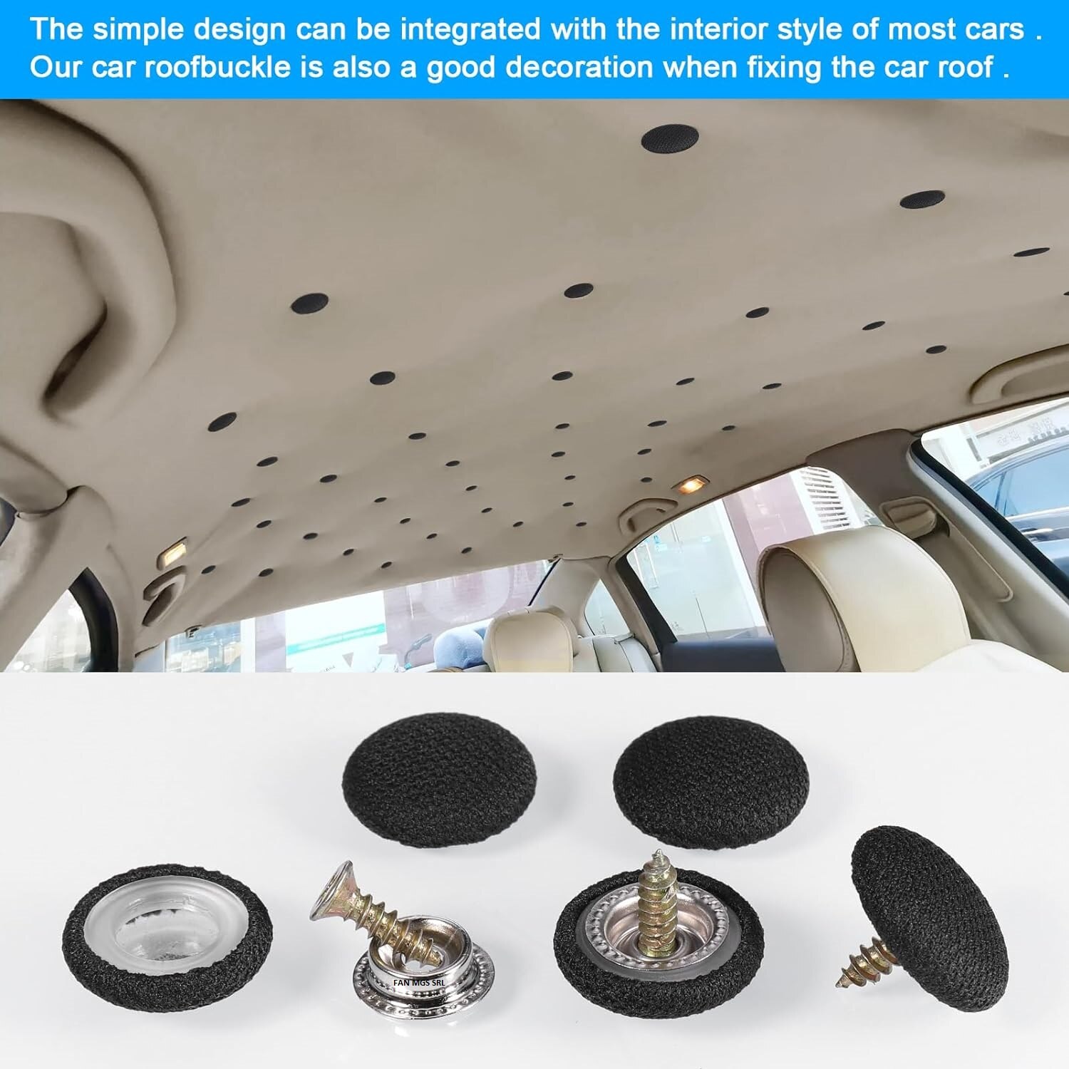 Kit 65 nituri universale tip butoni pentru repararea plafonului auto ...