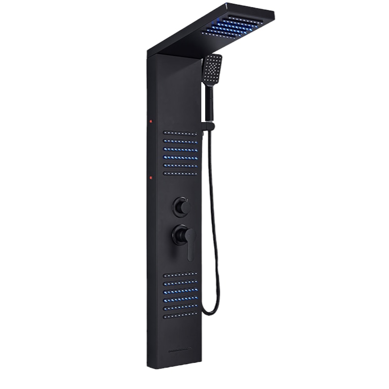 Coloana de Dus, Efect ploaie, Finisaj Negru Met, Functie Cascada si SPA ...