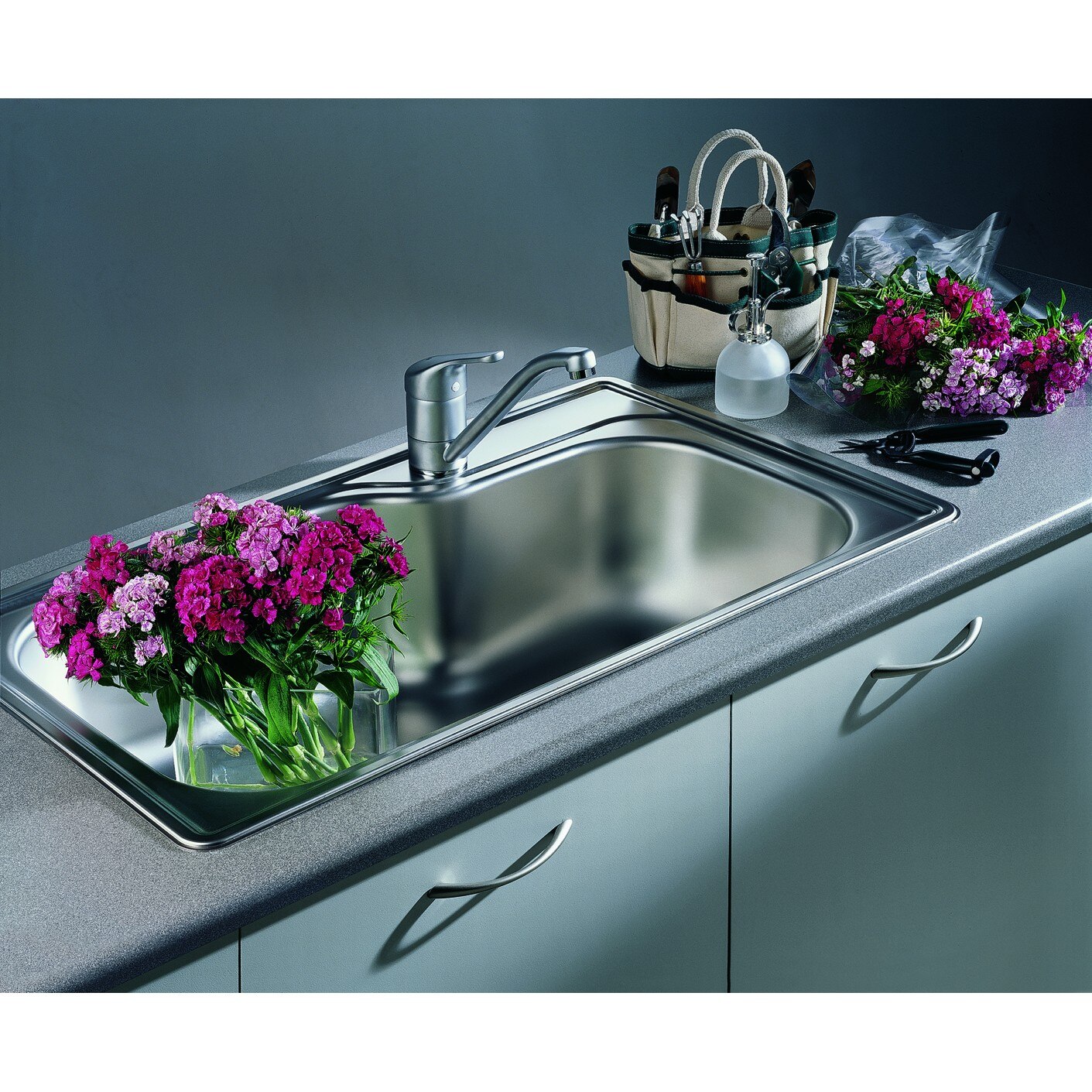 Chiuveta bucatarie Pyramis TITAN, 860x500mm, adancime 210mm, montare pe ...