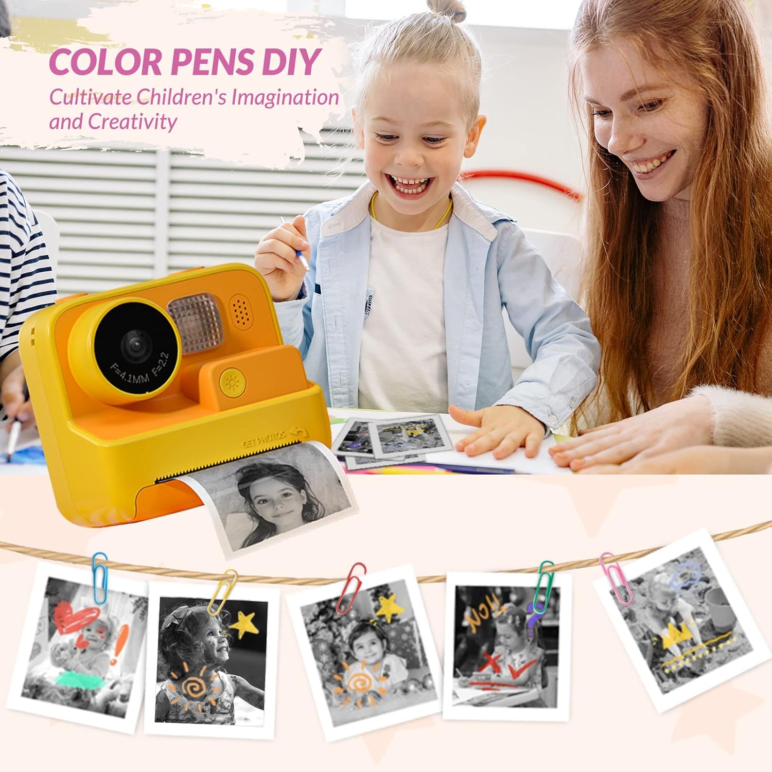 Camera foto video FULL HD pentru copii, 48MP, HD, card de 32GB, 1400mAh ...
