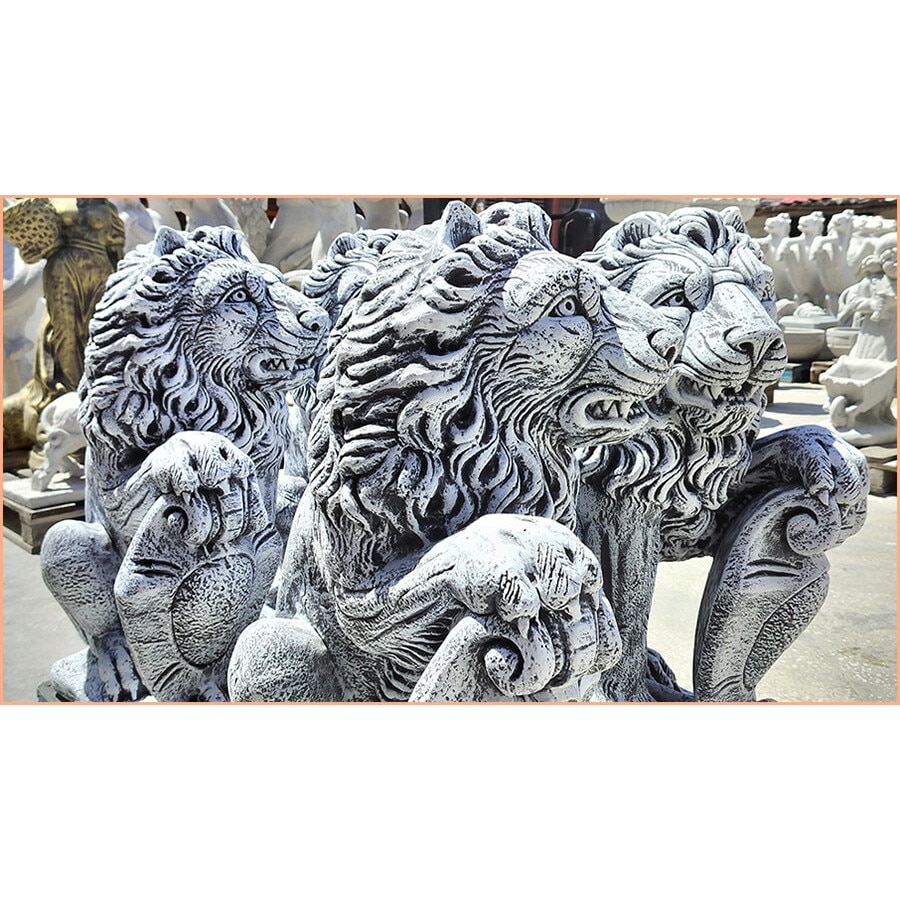 Set doua statuete lei mari cu blazon, model S1 - eMAG.ro